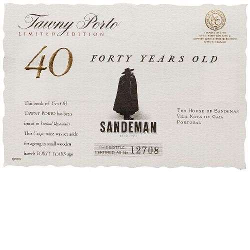 Sandeman Port Tawny 40 years Wood Box – Coach House Wine & Spirits